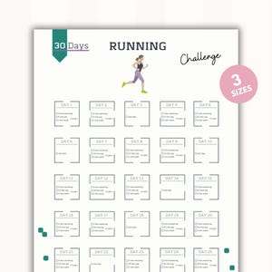 30-day Running Challenge Tracker | Workout Planner | Digital Fitness ...