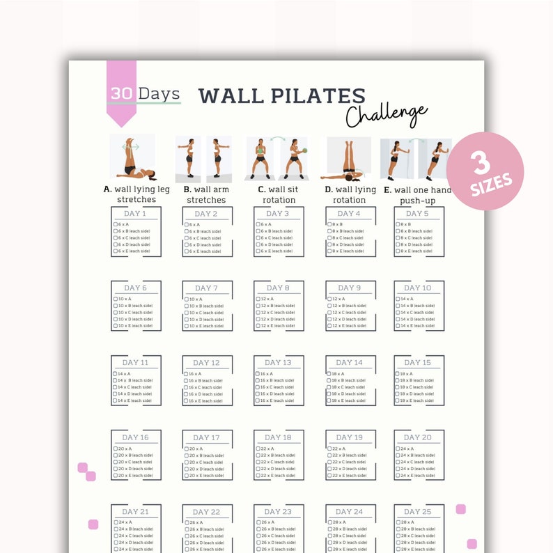 30 Day Wall Pilates Challenge |wall Pilates | Workout Digital | Quick ...