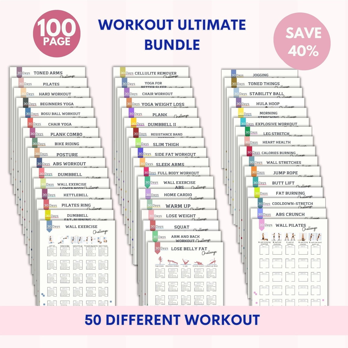 Ultimate Workout Bundle Workout Workbook 50 Product 30 Day Workout ...