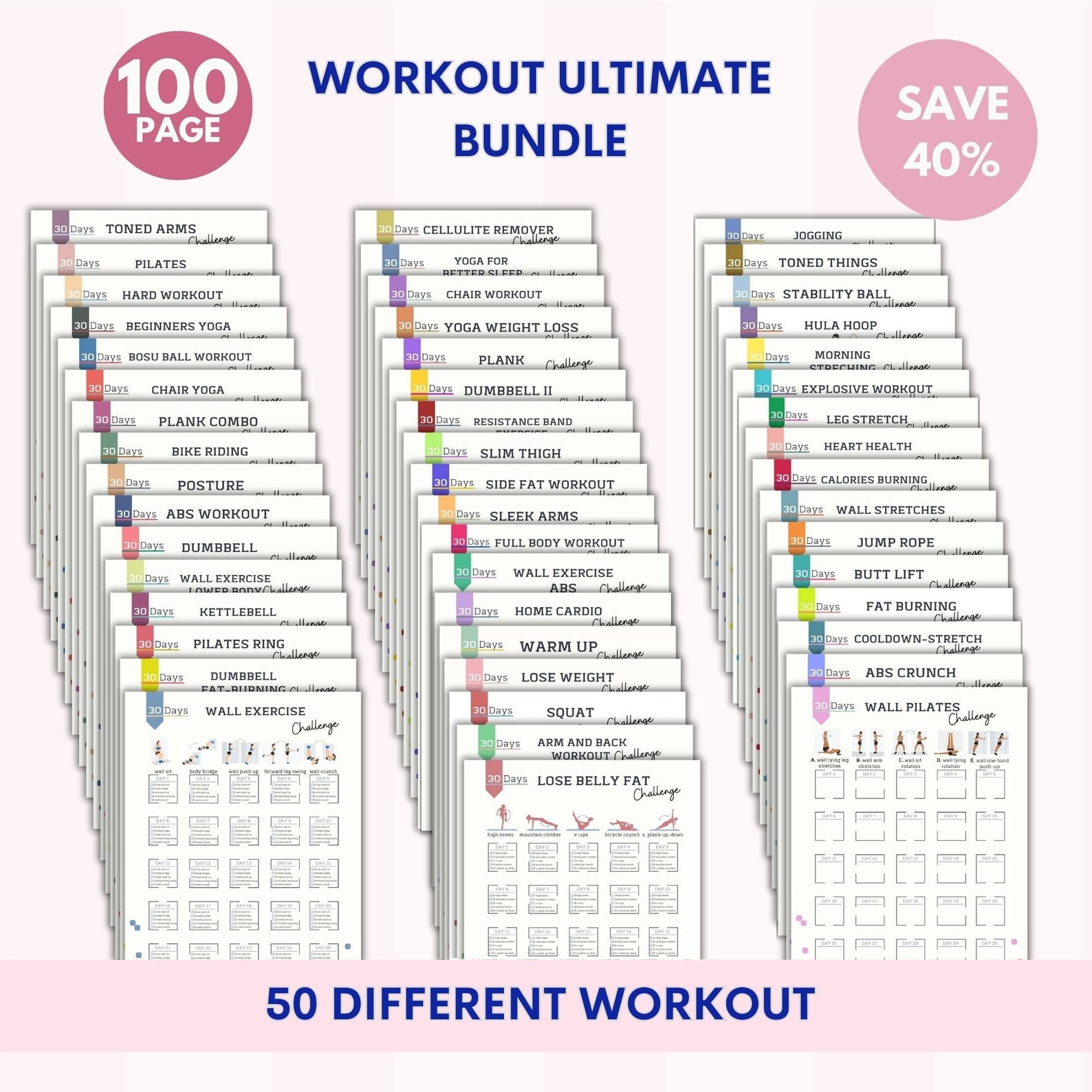 Ultimate Workout Bundle | Workout Workbook | 50 Product | 30 Day ...