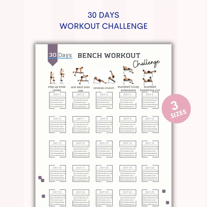 30 Day Bench Workout Challenge |women Workout at Home |30 Day Challenge ...