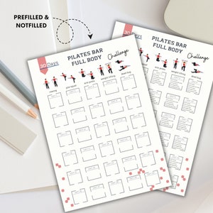 30-day Pilates Bar Challenge: Full Body Workout Guide | Printable ...