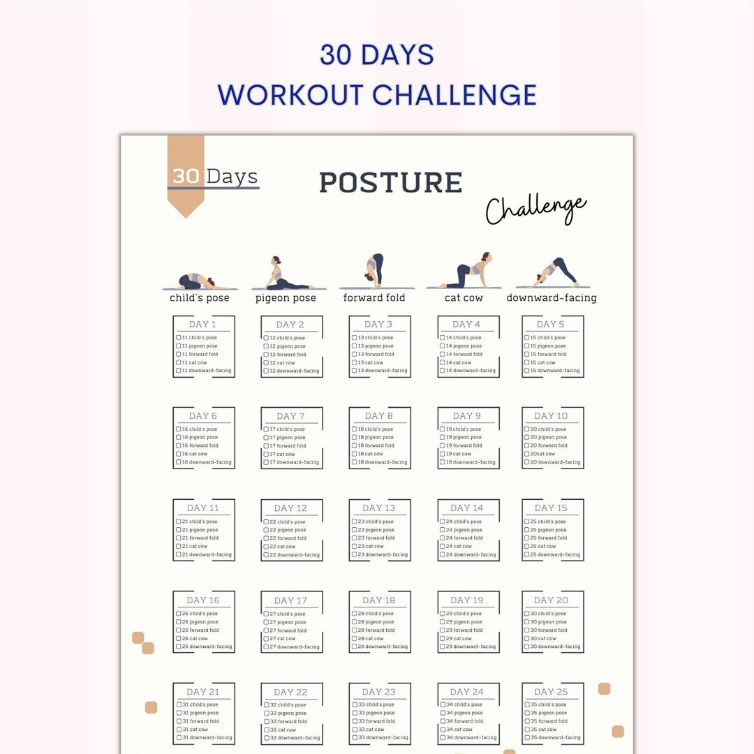 30 Day Posture Challenge | Home Workout | Fitness Tracker | Back Beauty ...
