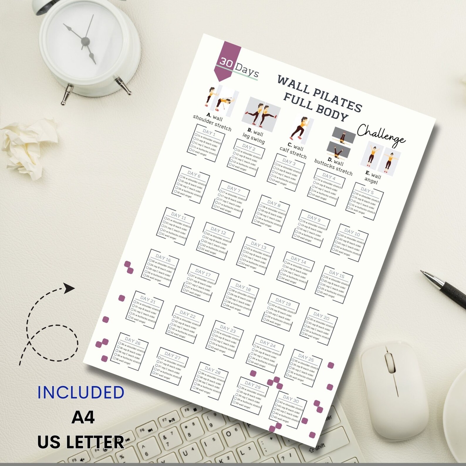 Wall Pilates Full Body Women Workout at Home 30 Day Challenge quick ...