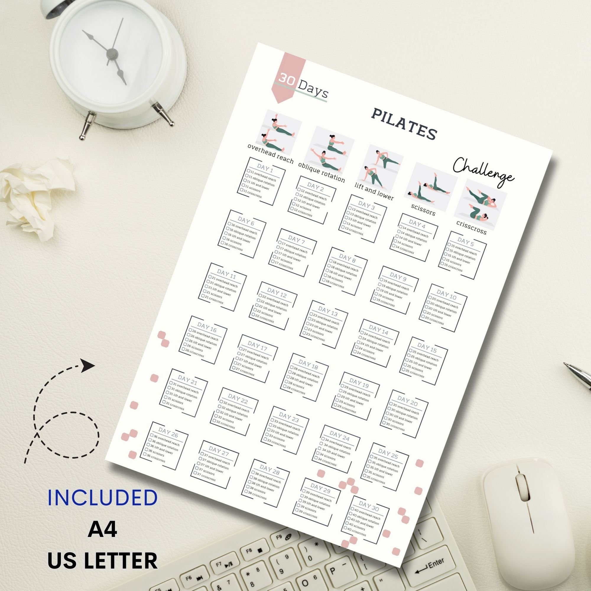 30 Day Pilates Challenge Lose Belly Fat Pilates House Workout ...