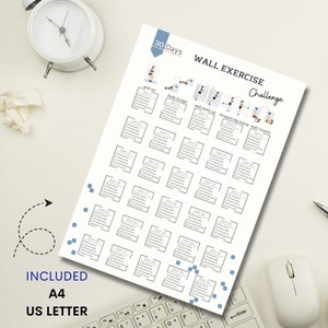 Wall Workout Bundle wall Exercise wall Pilates 30 Day Challenge abs ...