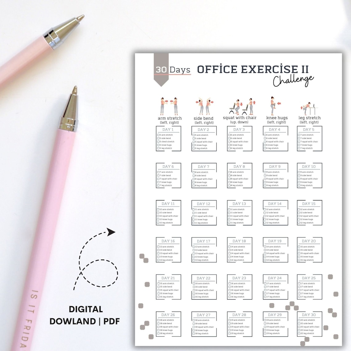 30 Day Office Exercise Challenge 2 | Should Neck Exercise | Desk Yoga ...