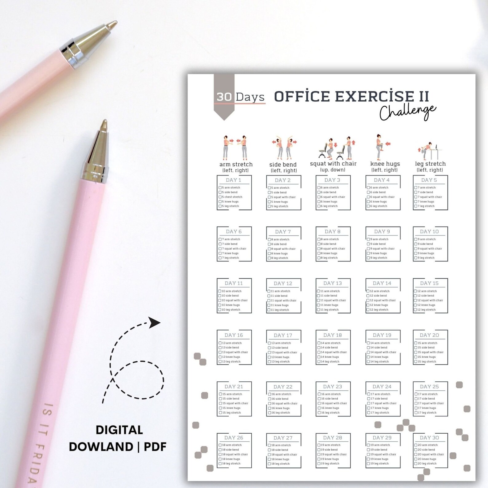 30 Day Office Exercise Challenge 2 | Should Neck Exercise | Desk Yoga ...