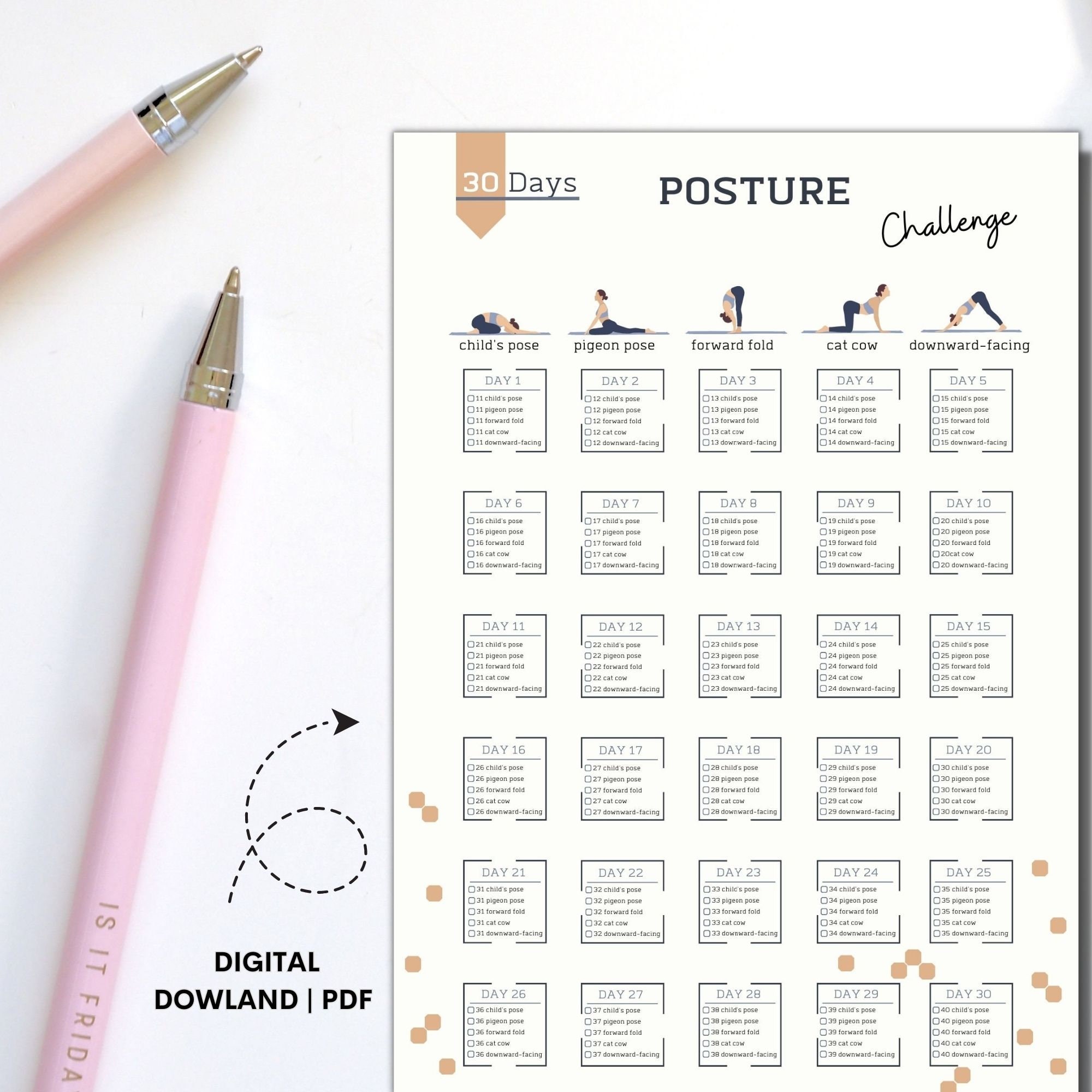 30 Day Posture Challenge | Home Workout | Fitness Tracker | Back Beauty ...