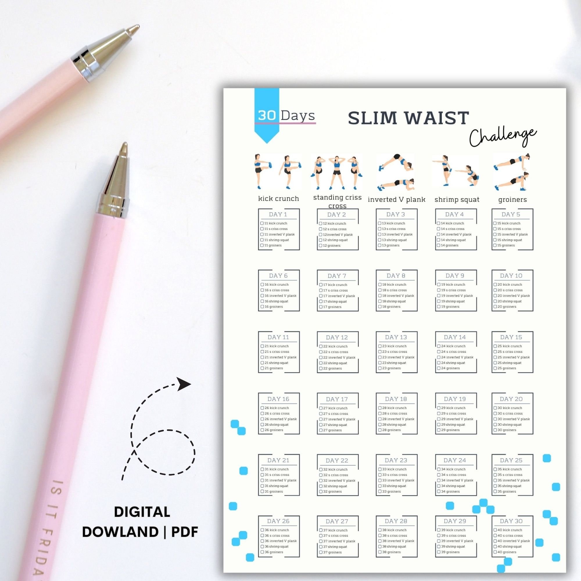30 Day Slim Waist Challenge |women Workout at Home |30 Day Challenge ...