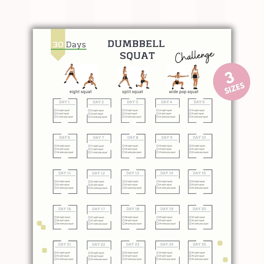 30 Day Dumbbell Squat Challenge | Squat Workout |butt Lift | Dumbbell ...