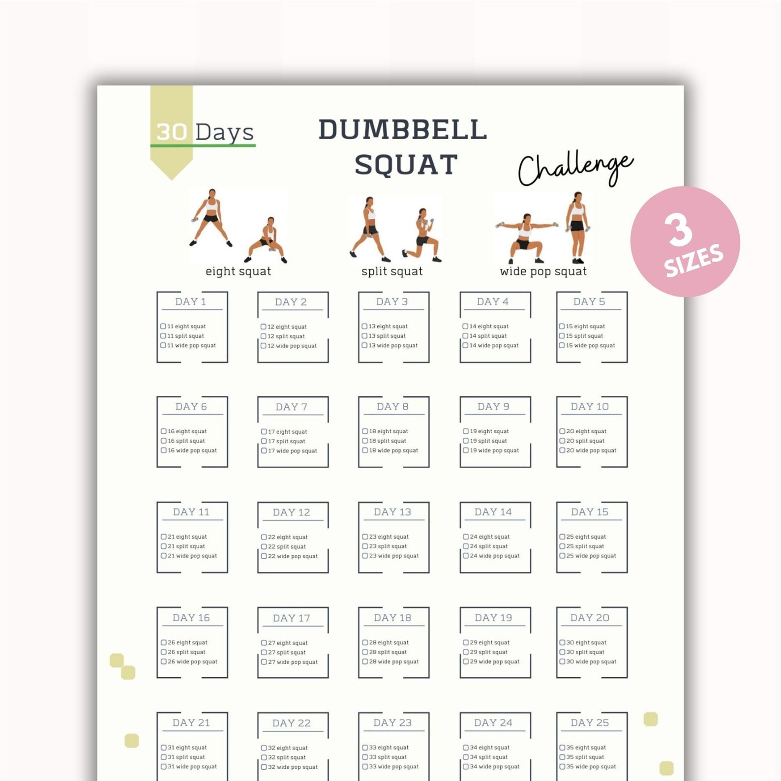 30 Day Dumbbell Squat Challenge | Squat Workout |butt Lift | Dumbbell ...