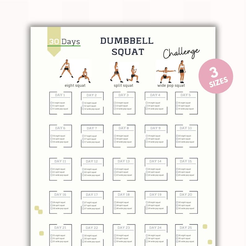 30 Day Dumbbell Squat Challenge | Squat Workout |butt Lift | Dumbbell ...