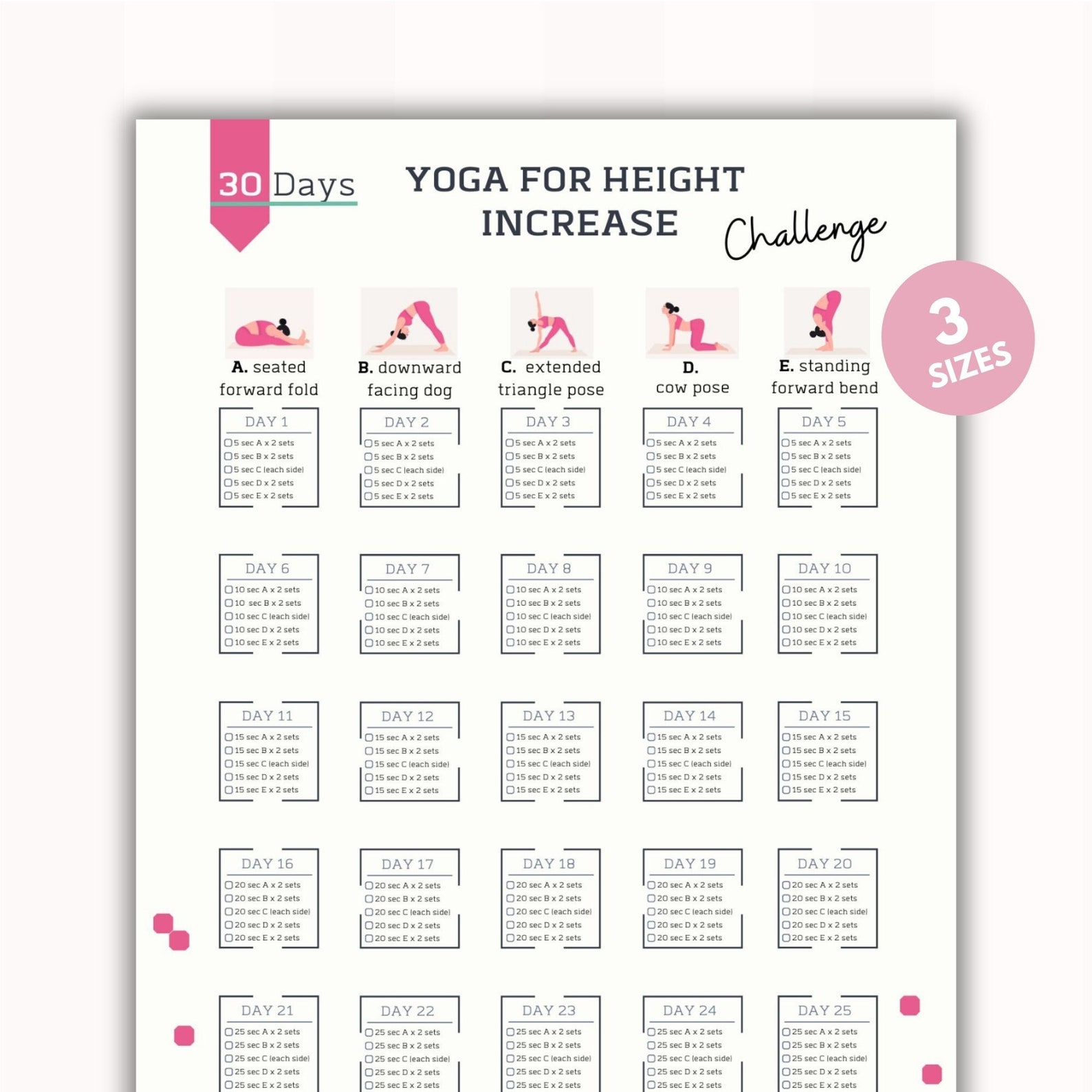30 Day Yoga Challenge | Yoga for Height Increase | Health Goal | PDF ...