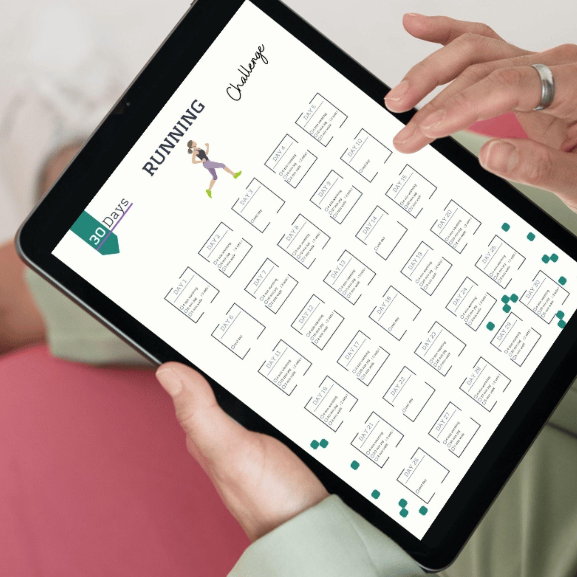 30-day Running Challenge Tracker | Workout Planner | Digital Fitness ...
