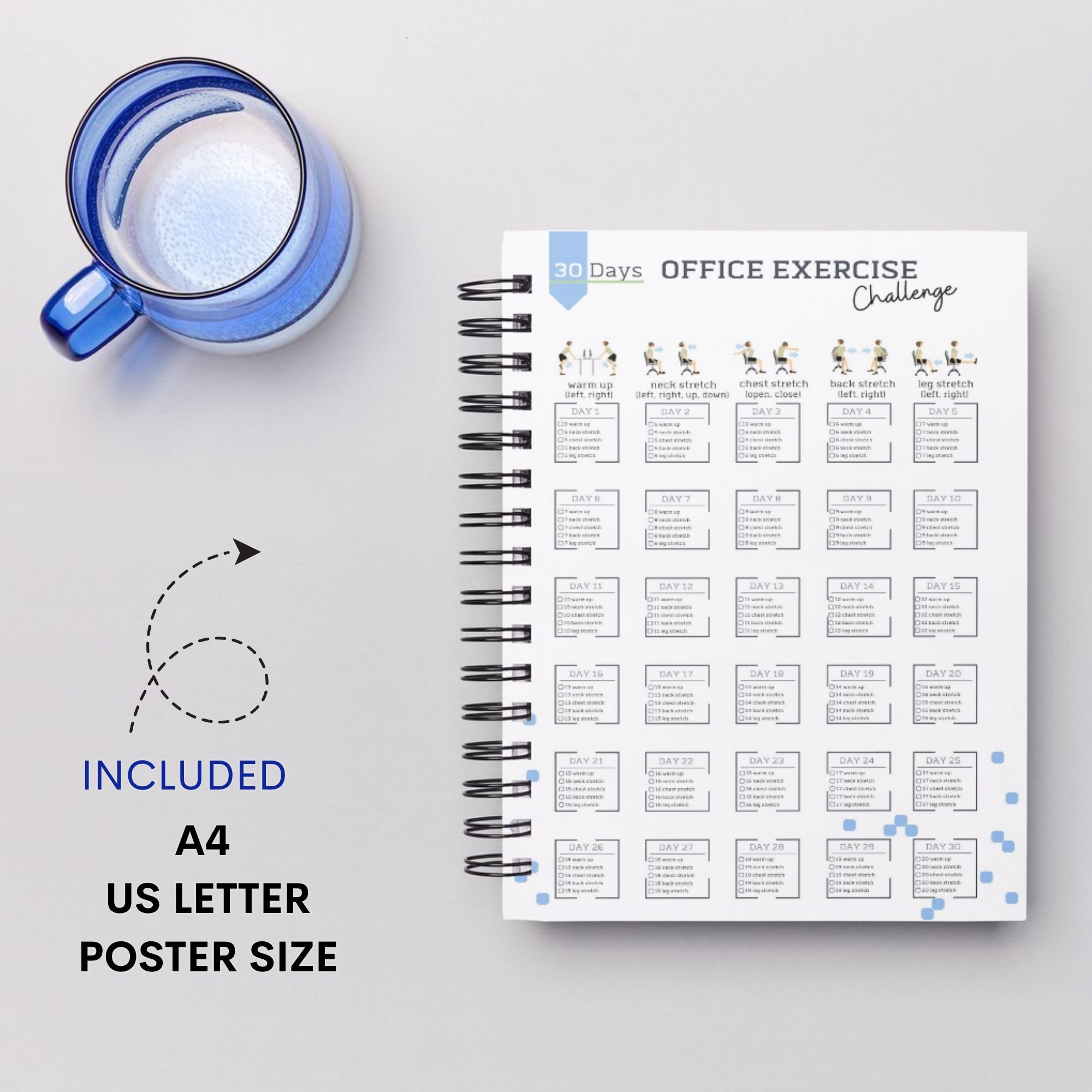 30 Day Office Exercise Challenge | Should Neck Exercise |desk Yoga ...