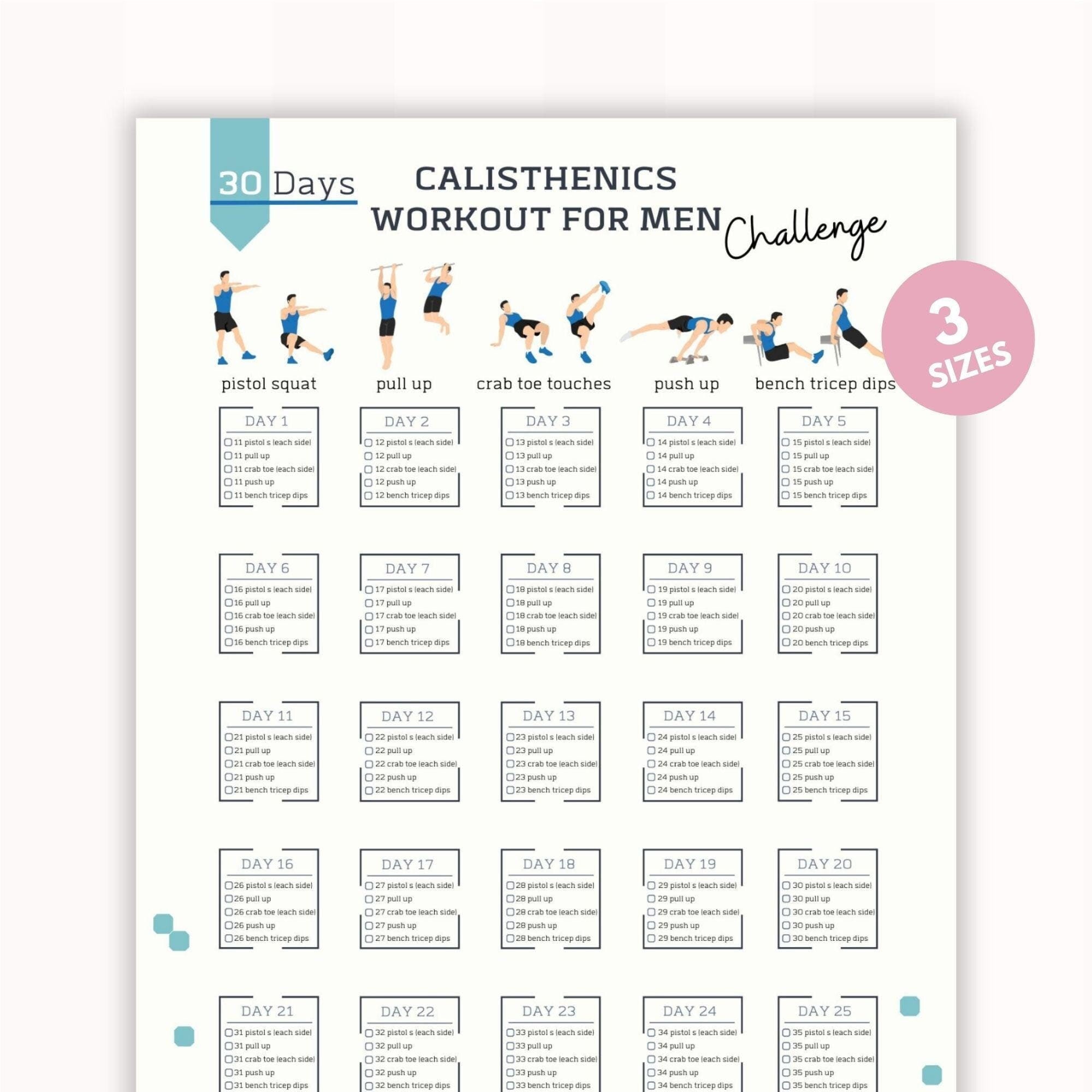 30 Day Calisthenics Workout for Men | Bicep Workout | Full Body ...