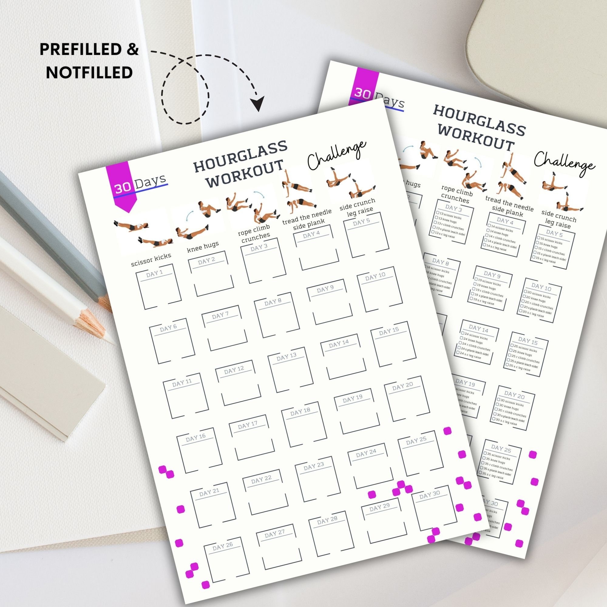 30 Day Hourglass Workout Challenge | Summur Body |30 Day Challenge |abs ...