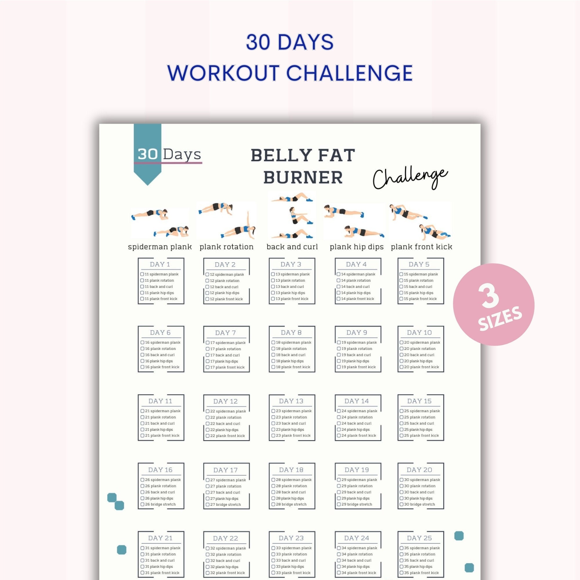 30 Day Belly Fat Burner Challenge House Workout Toned and Sculpted Abs ...
