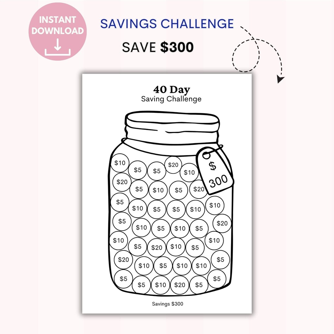 Money Saving Challenge 300 Dollar Saving Dollar Saving Challenge A6 A5 Money Saving Challenge 300 Dollar Saving Dollar Saving Challenge A6 A5