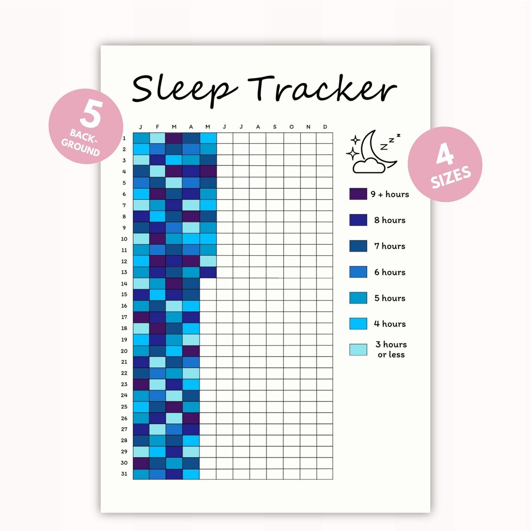 Sleep Tracker | Sleep Log| Yearly Sleep Tracker| Sleep Quality |sleep ...