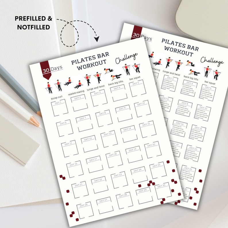 30 Day Pilates Bar Workout Challenge | Pilates Exercise| Pilates ...