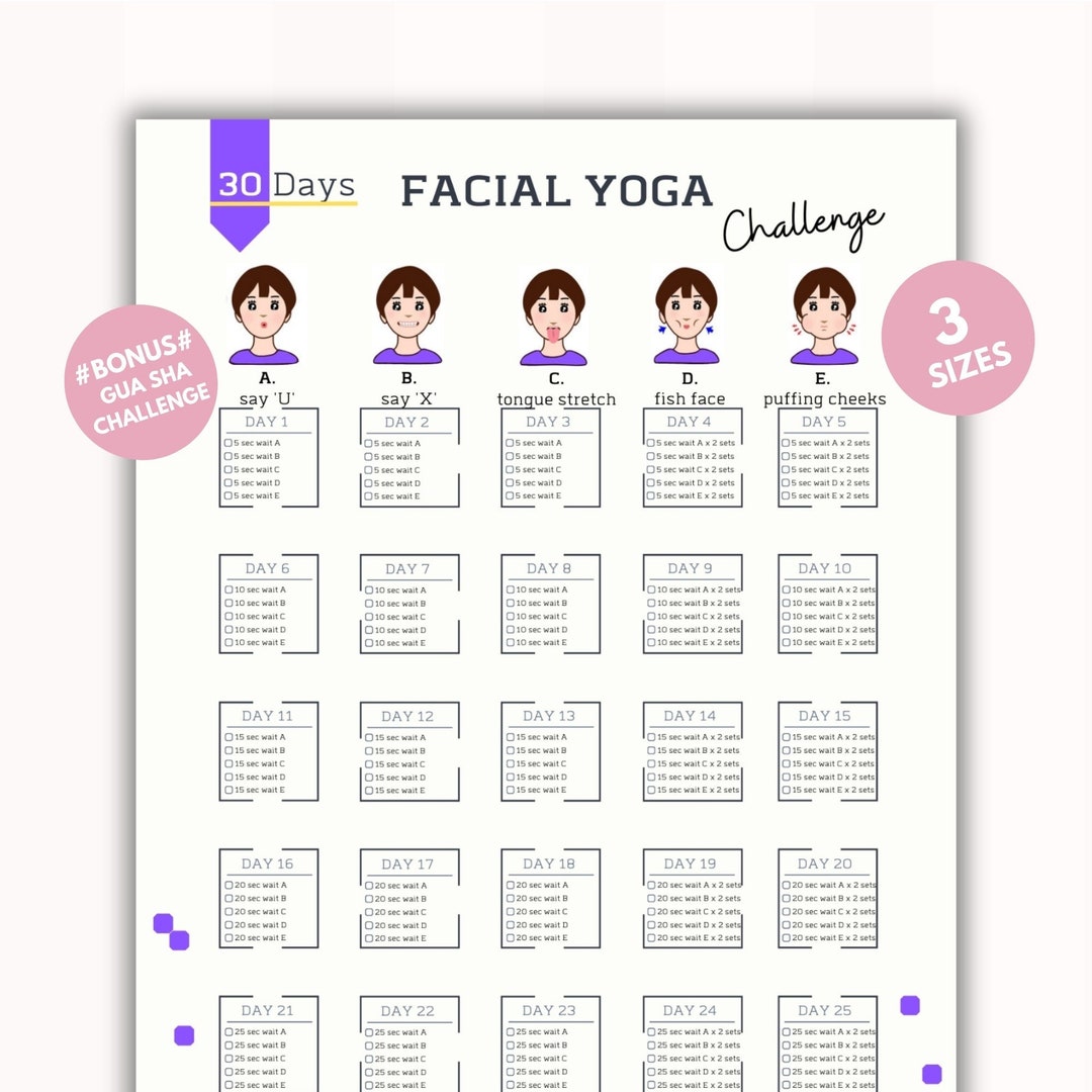 30 Day Facial Yoga Challenge | Anti Aging Exercise | Facial Exercises ...
