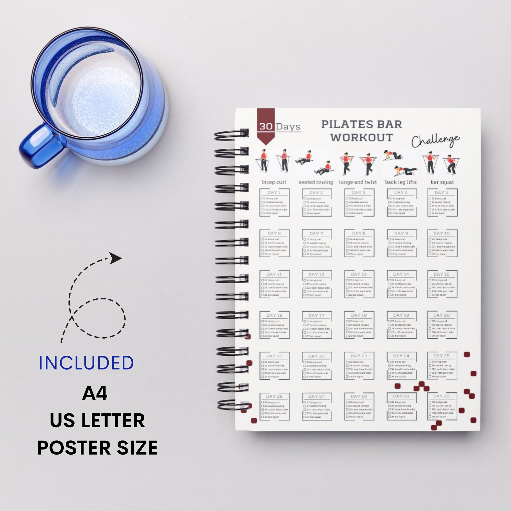 30 Day Pilates Bar Workout Challenge | Pilates Exercise| Pilates ...