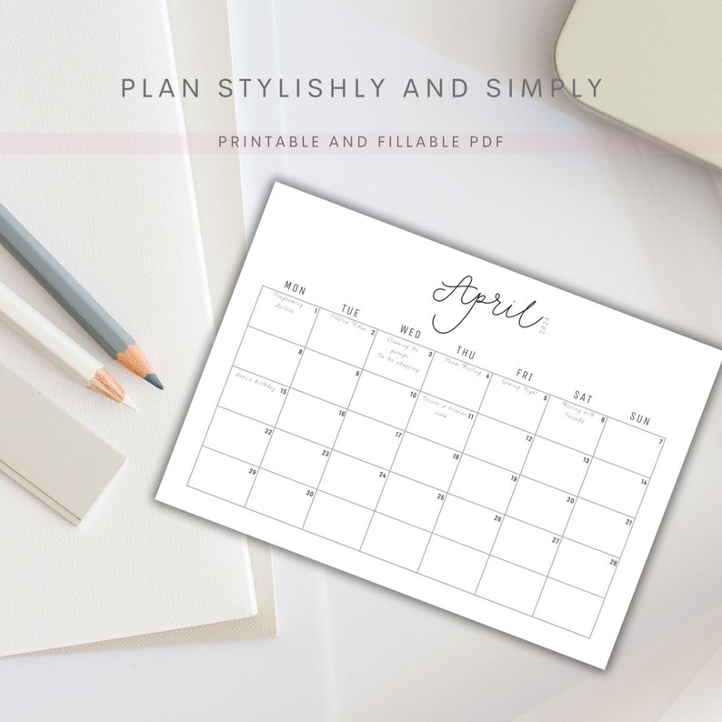 2024 Monthly Calendar, 2024 Monyhly Planner, 12 Months at a Glance ...