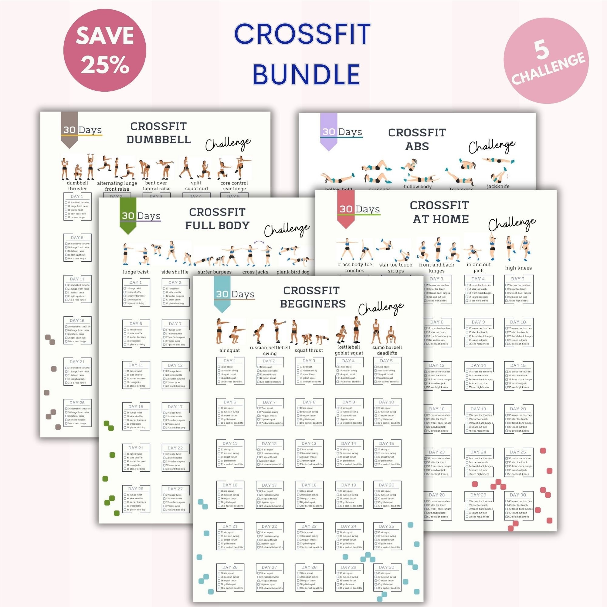 Crossfit Bundle |5 Products | 30 Day Workout Challenge |home Crossfit ...