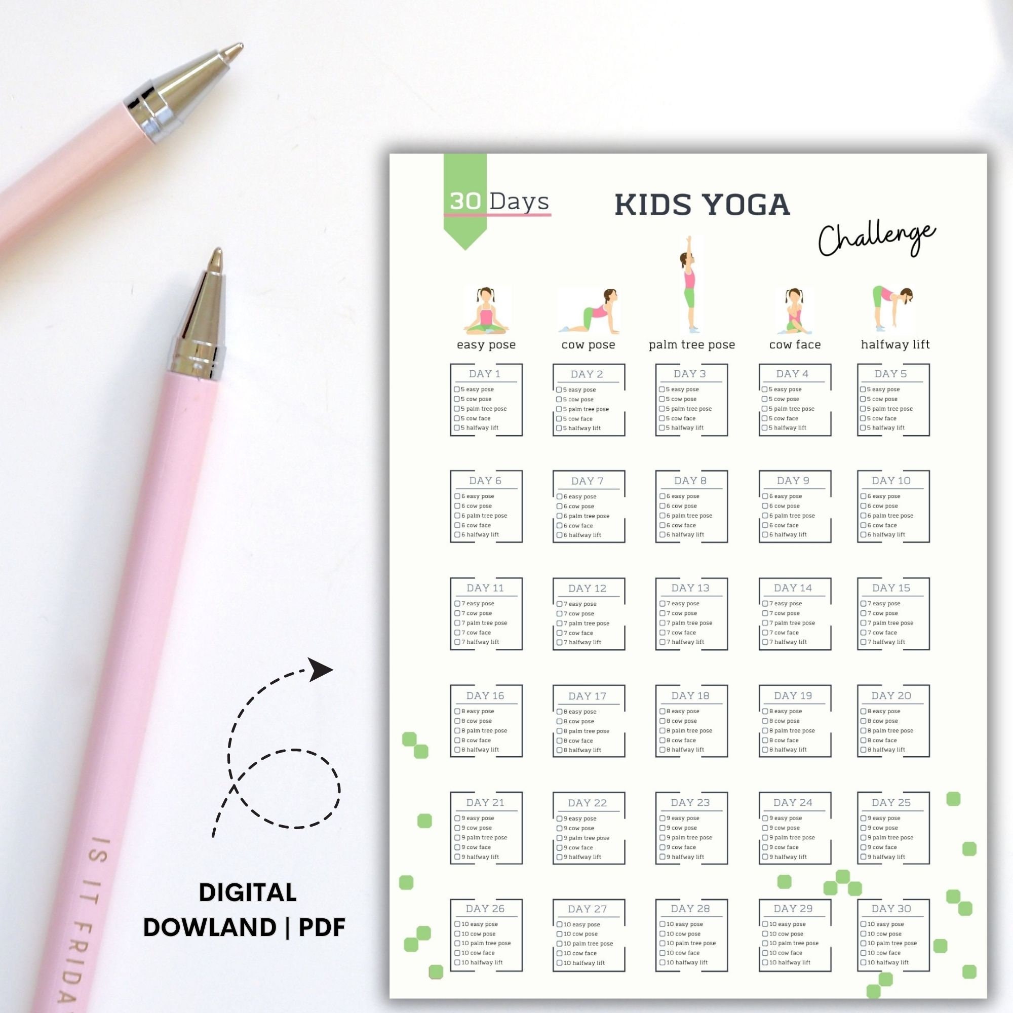 Kids Yoga Bundle 30 Day Kids Yoga Challenge Kids Yoga Stickers and ... Kids Yoga Bundle 30 Day Kids Yoga Challenge Kids Yoga Stickers and ...