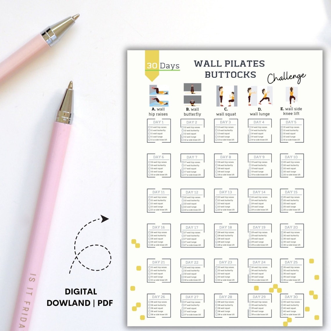 Wall Pilates Bundle |wall Pilates Senior, Begginer |30 Day Challenge ...