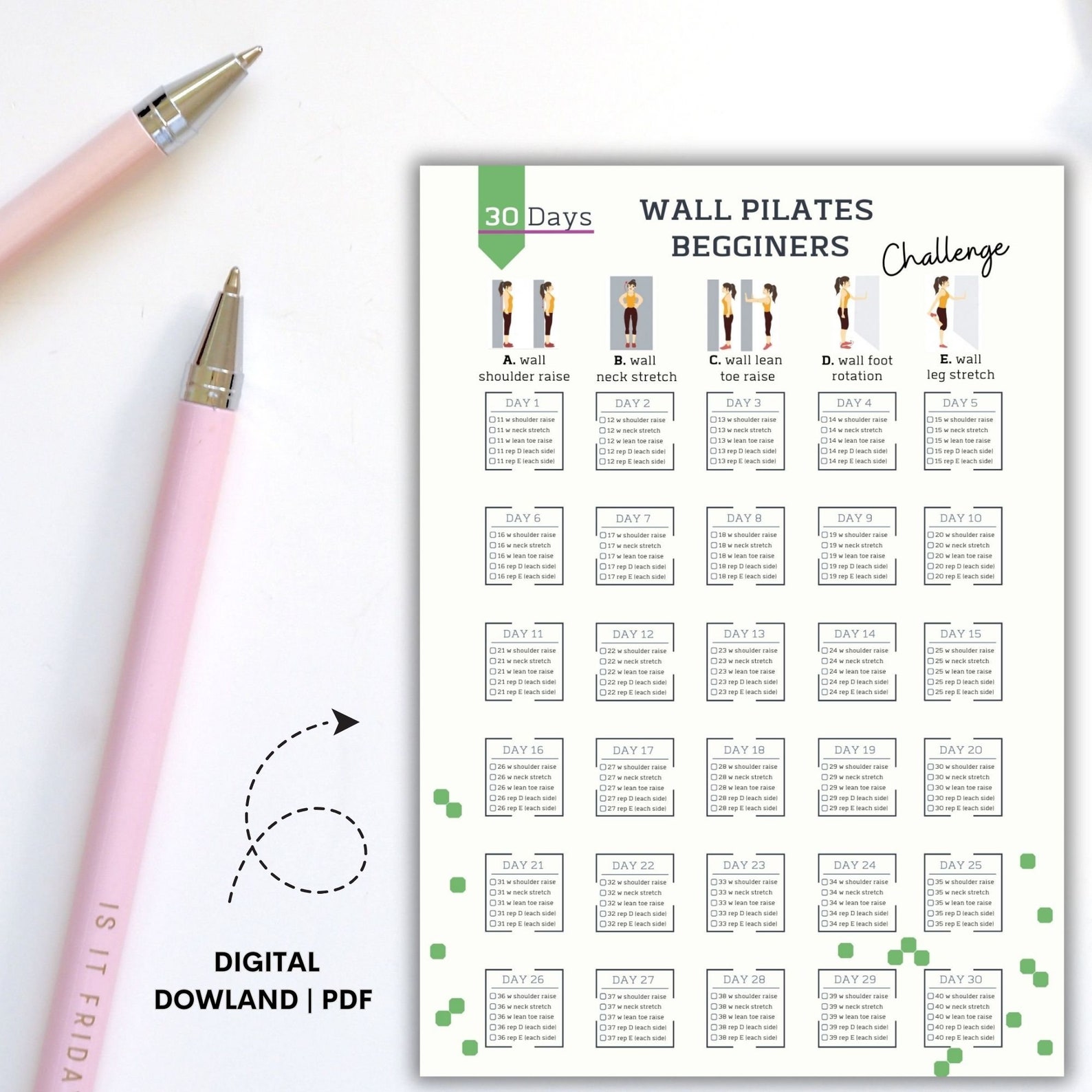 Wall Pilates for Begginers|women Workout at Home |30 Day Challenge ...