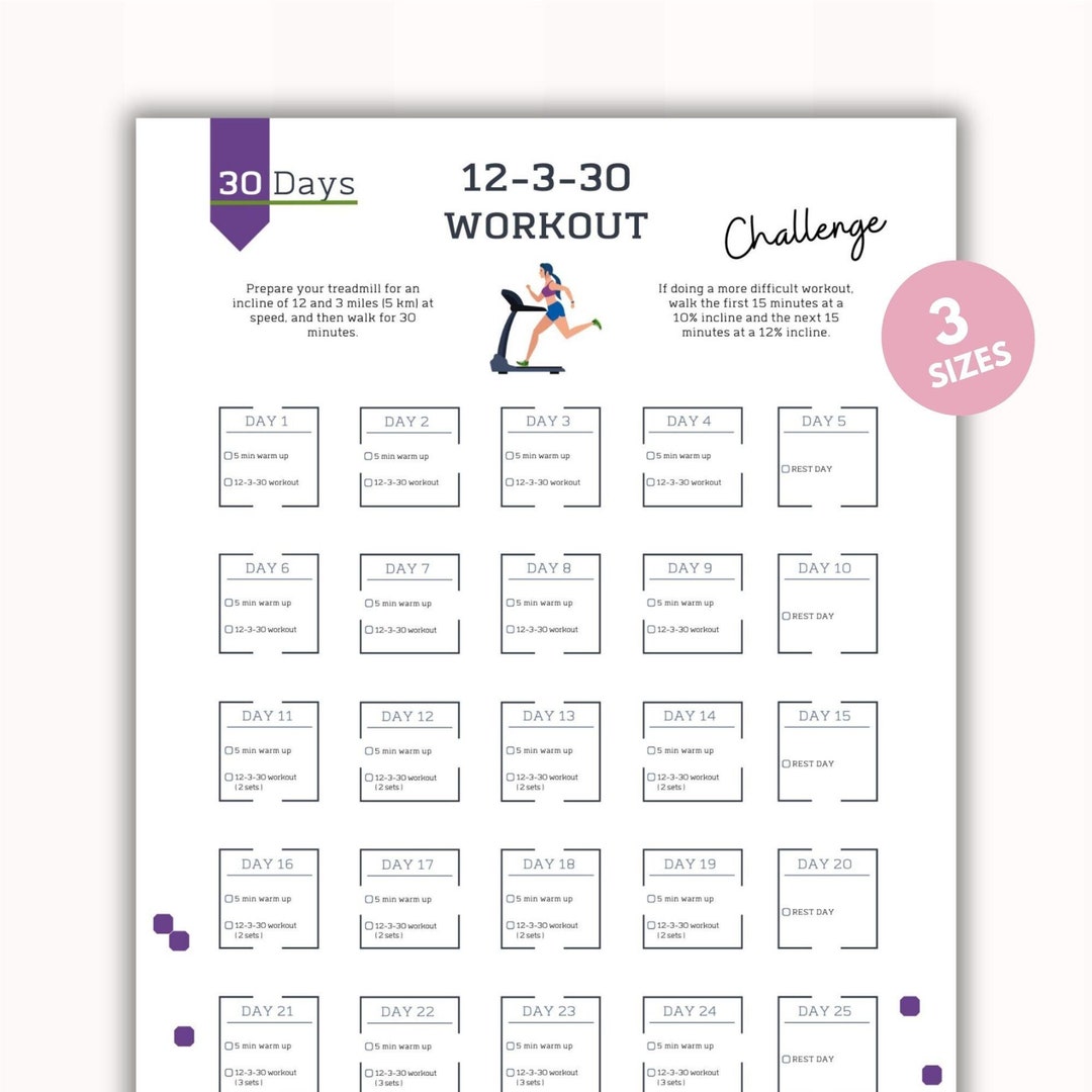 30 Day 12-3-30 Workout Challenge | Treadmill Exercise| Cardio Challenge ...