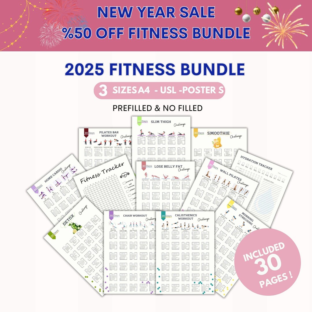 2025 Fitness Bundle | Workout Planner| Full Body Exercise | Weight Loss ...