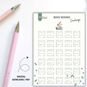 30 Day Bike Riding Challenge House Workout Bodybuilding Tracker Digital ...
