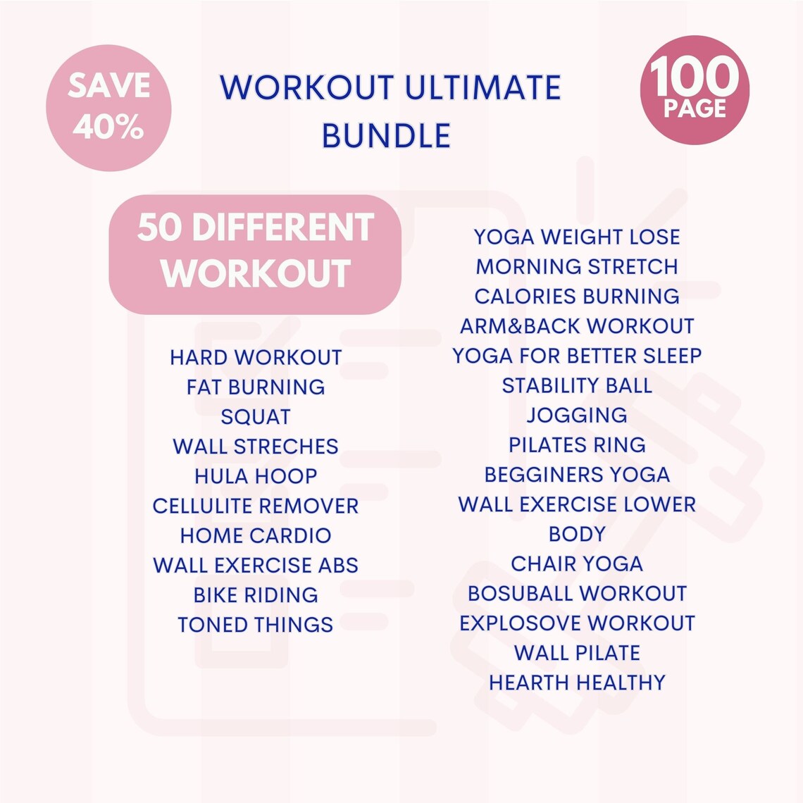 Ultimate Workout Bundle | Workout Workbook | 50 Product | 30 Day ...