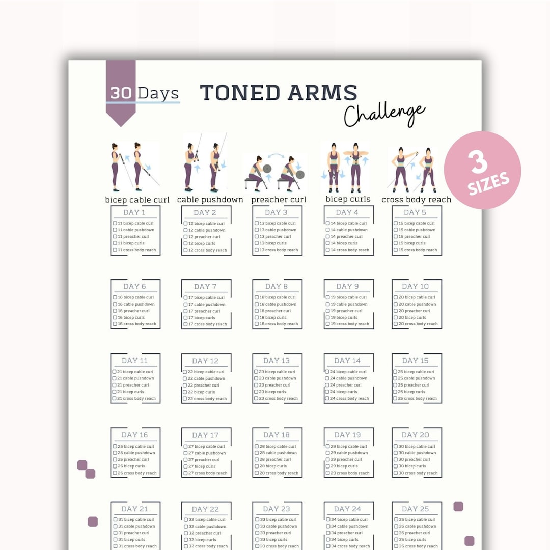 30 Day Toned Arm Challenge | Sleek Arm Home Workout | Fitness Tracker ...