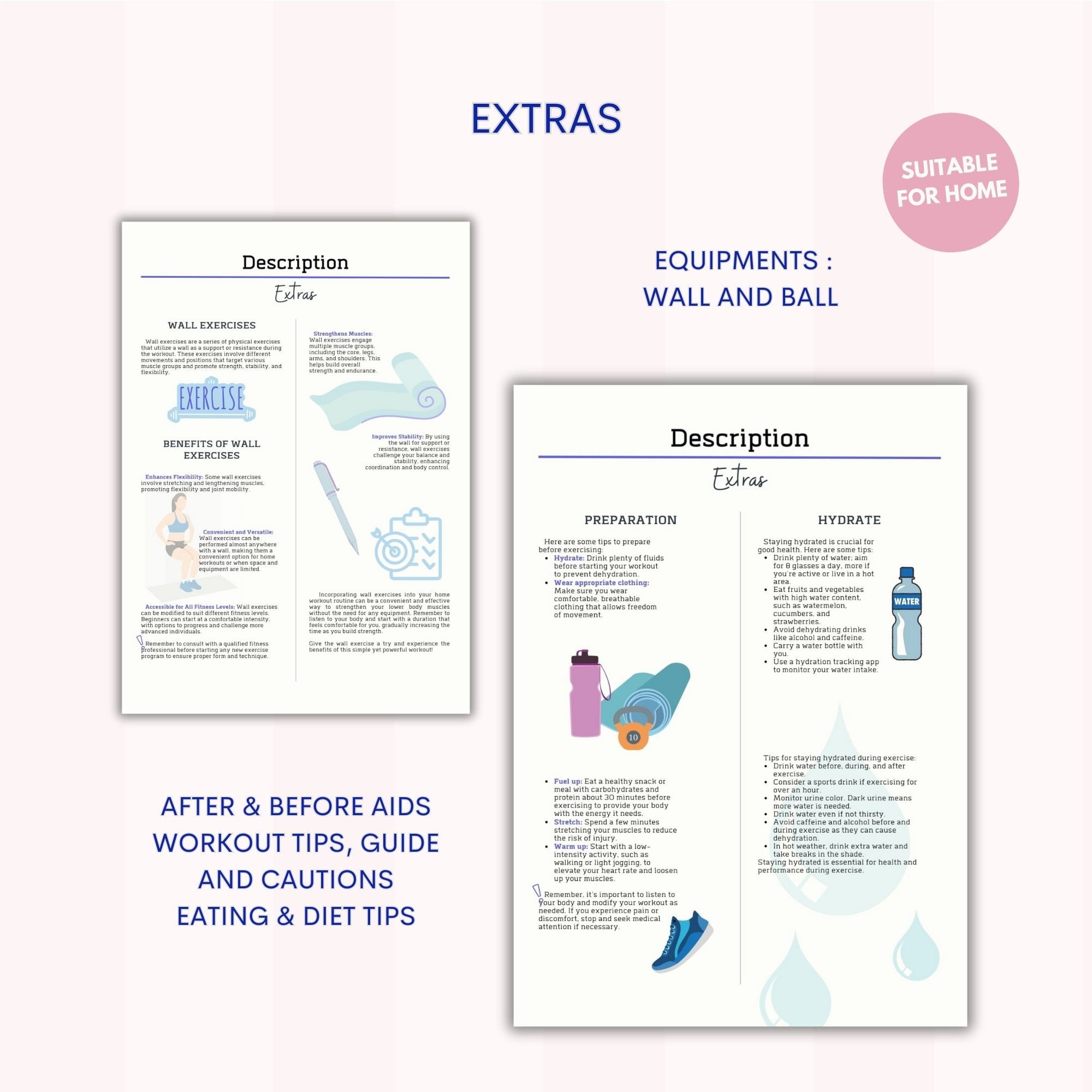 Wall Workout Bundle Full Week House Workout Bodybuilding Tracker A Week ...