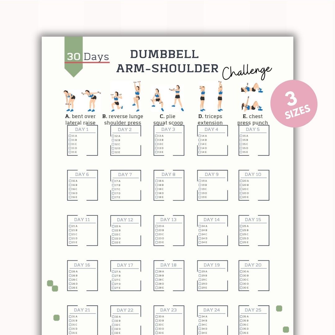 30 Day Dumbbell Arm-shoulder Challenge | Home Workout | Dumbbell ...
