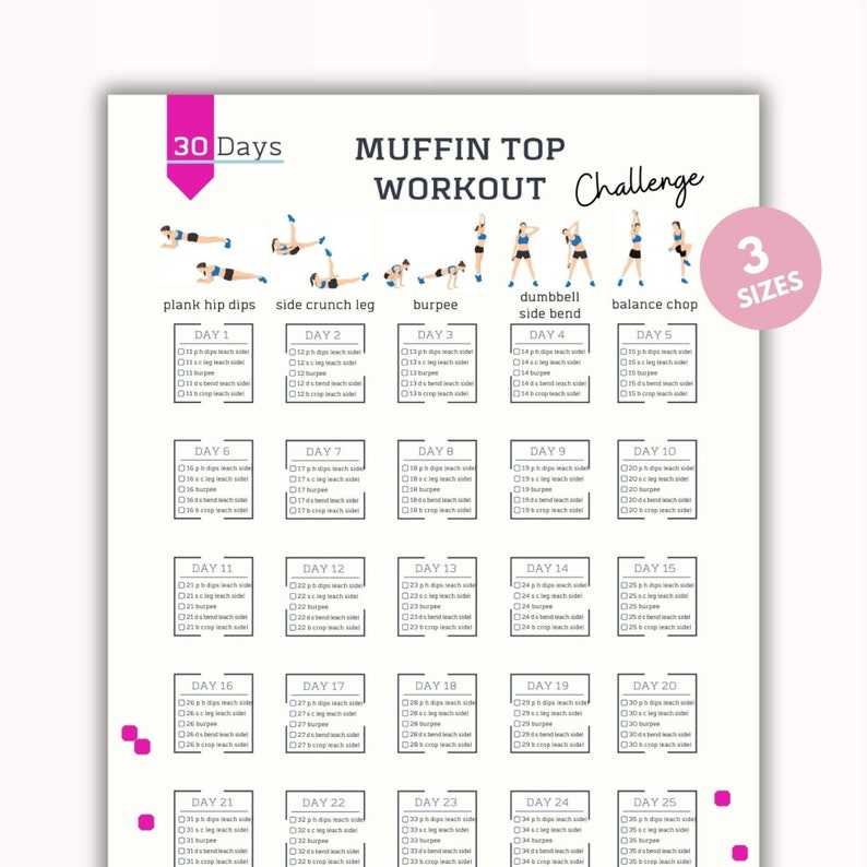 30 Day Muffin Top Workout | At-home Muffin Top| Muffin Top-love Handles ...