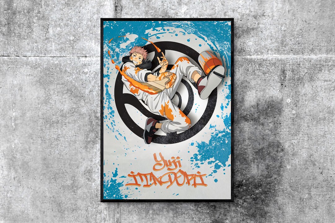Jujutsu Kaisen Yuji Print, Anime Wall Art, Manga Poster, Fan Art, Otaku ...