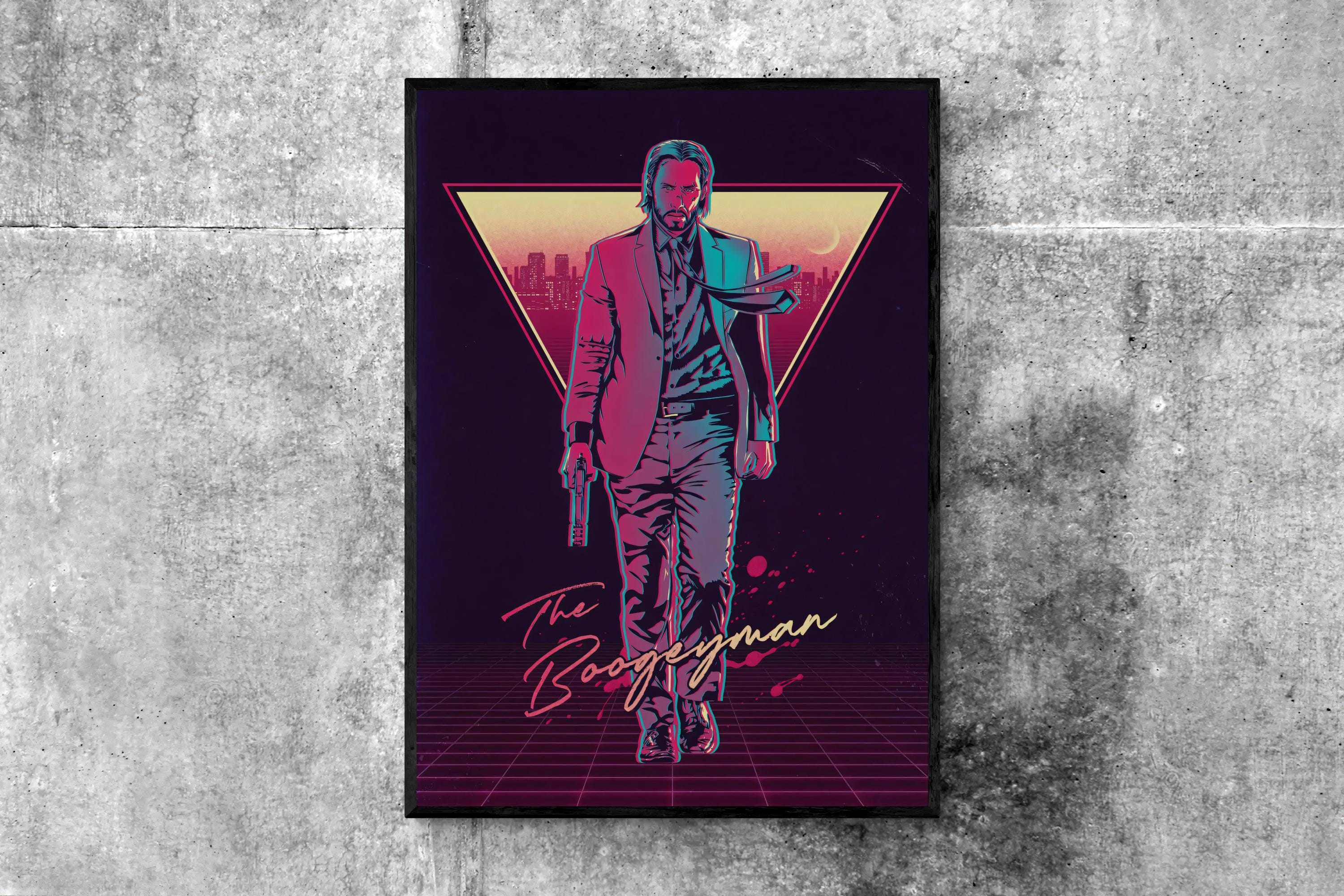 John Wick, Baba Yaga, Keanu Reeves, Movie Print Wall Art, Movie Wall ...