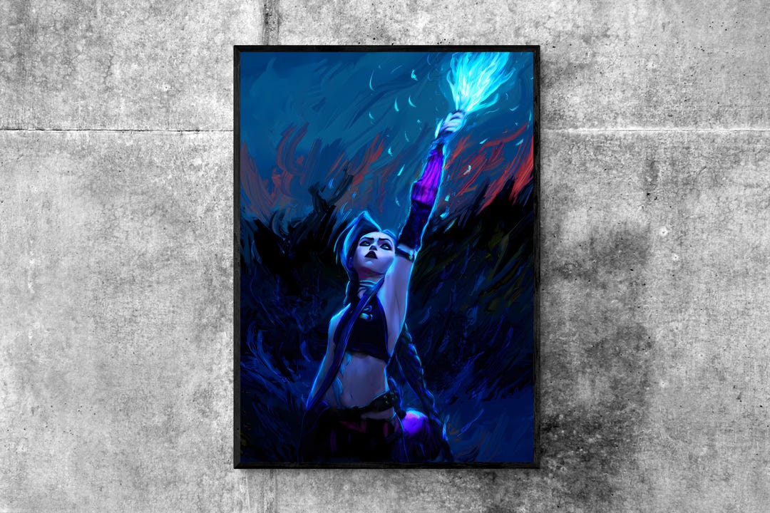 Jinx Lights Flare, Arcane Poster, League of Legends Print, Video Game ...