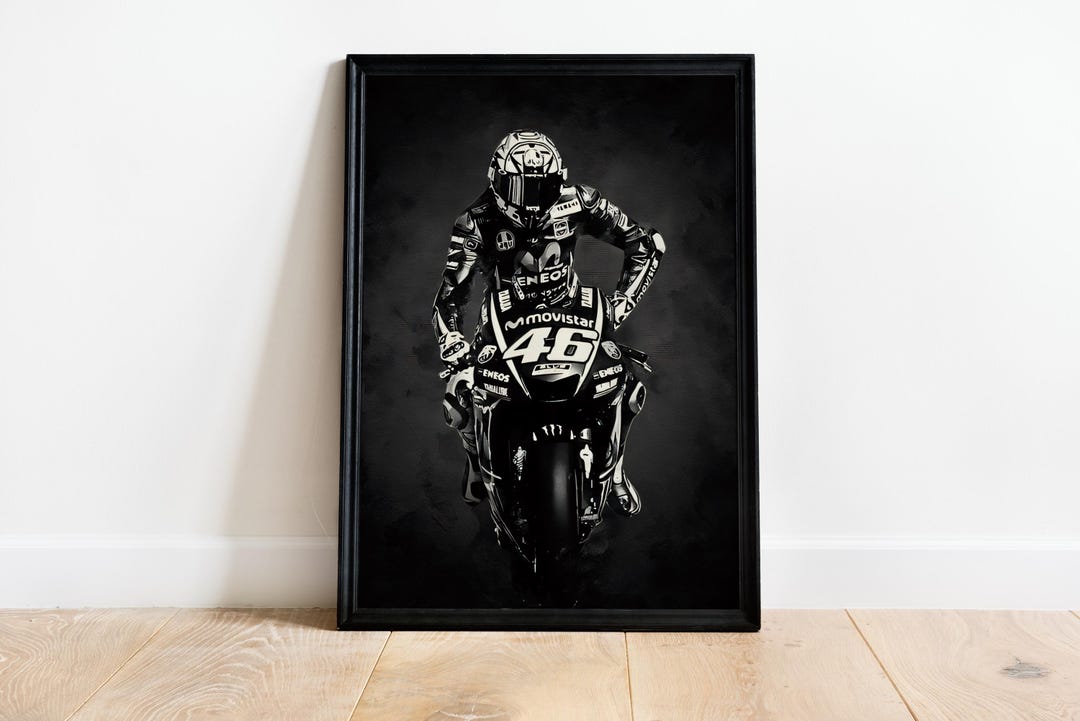 Valentino Rossi Poster, Motorcycle Racing Art, Motogp Painting, Sports ...