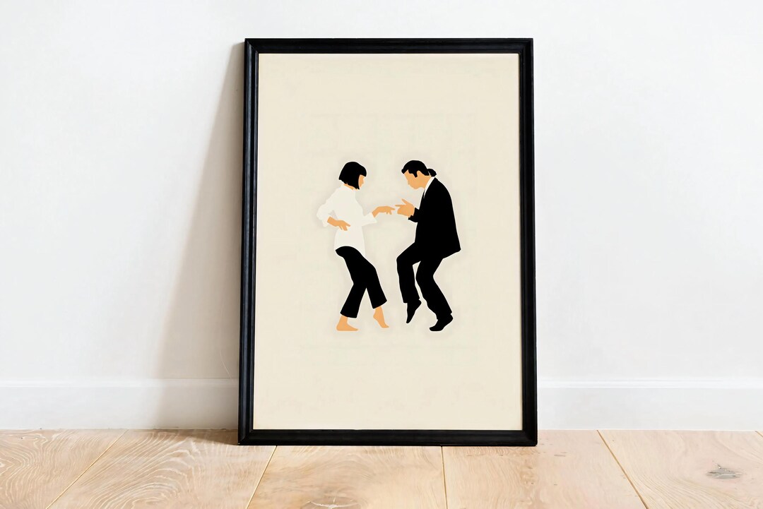 Pulp Fiction Dance Poster, John Travolta, Uma Thurman, Movie Print Wall ...