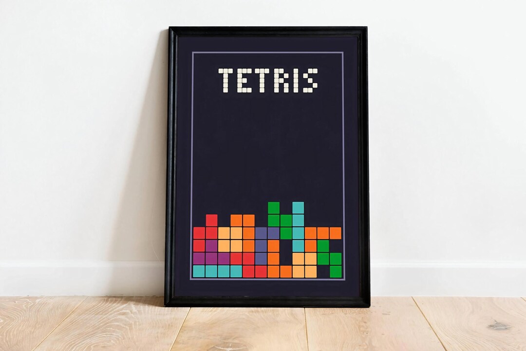 Tetris Poster Wall Art, Retro Gamer Decor, Video Game Artwork, Classic ...