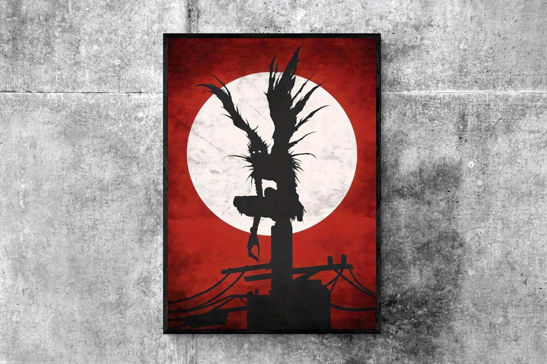 Death Note Ryuk Print, Shinigami Poster, Anime Wall Art Decor, Manga ...