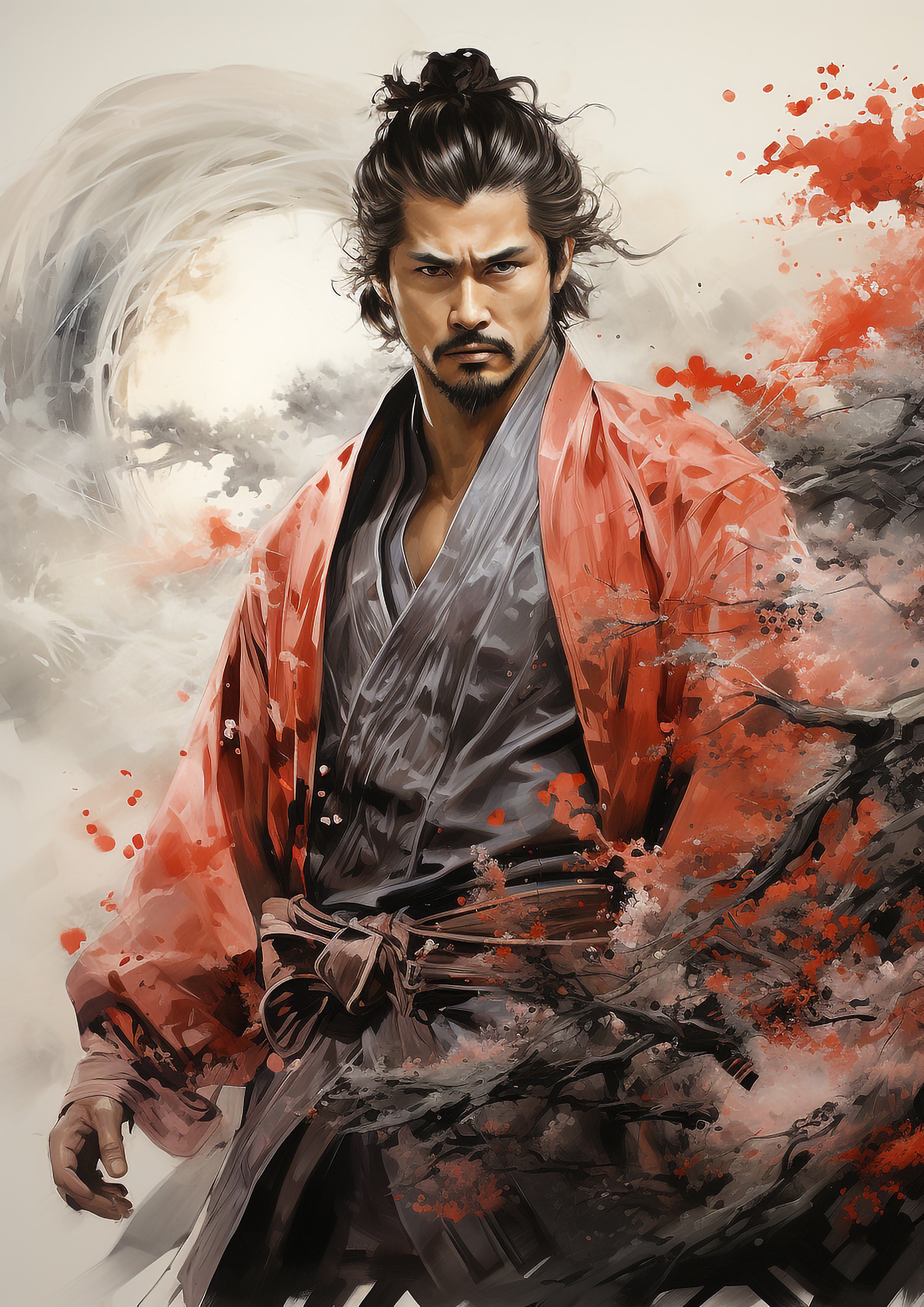 Samurai Art Digital Print Pack: 12 High-quality 300 DPI Images for ...