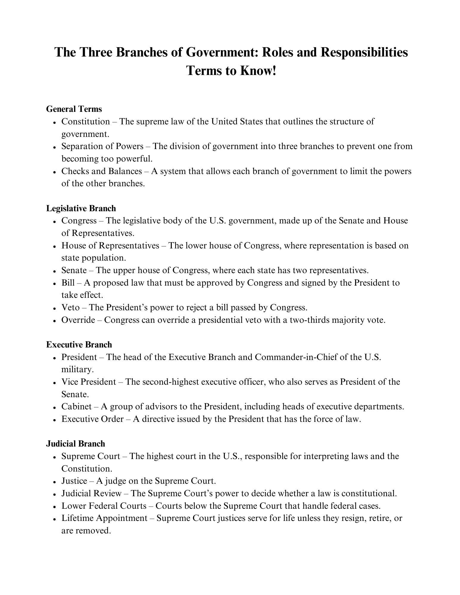 Branches of Government Worksheets | US Government Activities | Civic ...